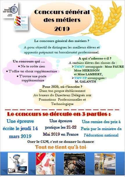 Présentation du Concours Général des Lycées et Métiers – LPO Chevalier ...