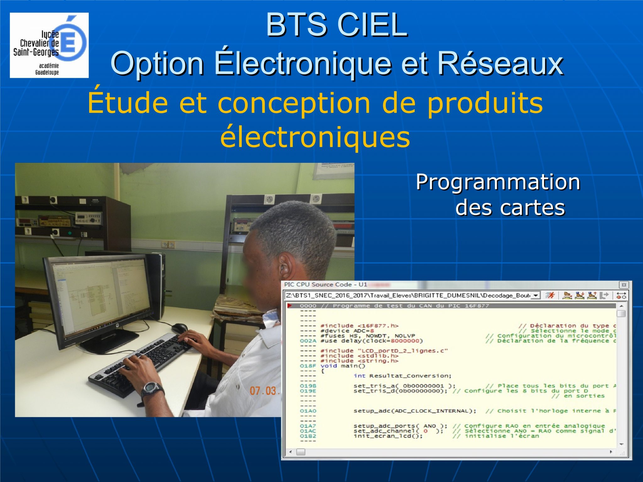 BTS CIEL option B: Électronique et Réseaux – LPO Chevalier de Saint-Georges
