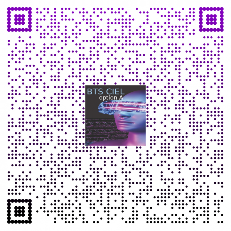 Scannez pour découvrir les détails du BTS CIEL option A Cybersécurité, Informatique et Réseaux ...